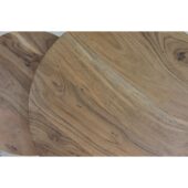 Swiss Edge Round Table set van 2 - ø60 - acaciahout/ijzer - Mr Noir